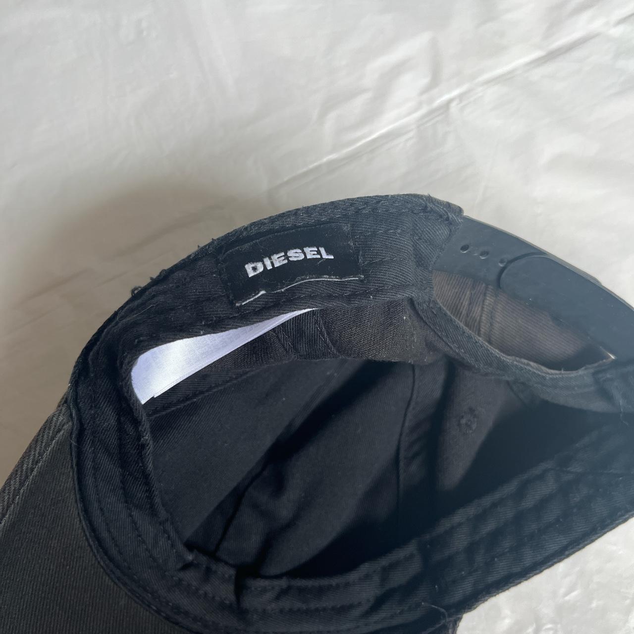 Diesel cap Diesel cap in black with a badge logo... - Depop