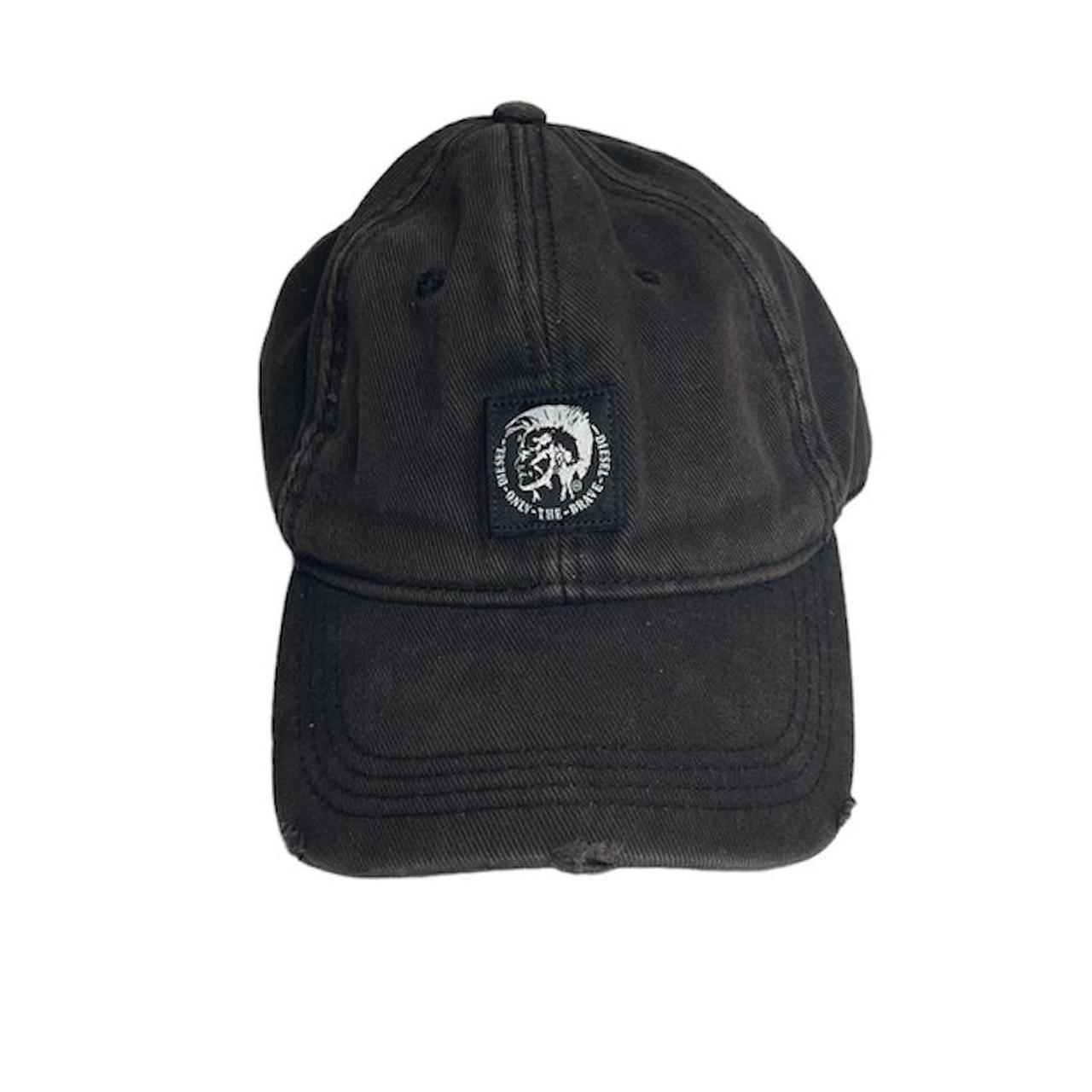 Diesel cap Diesel cap in black with a badge logo... - Depop