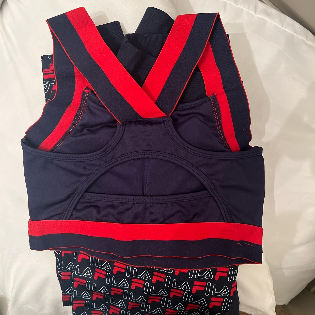 Fila Women's Red and Blue Leggings | Depop