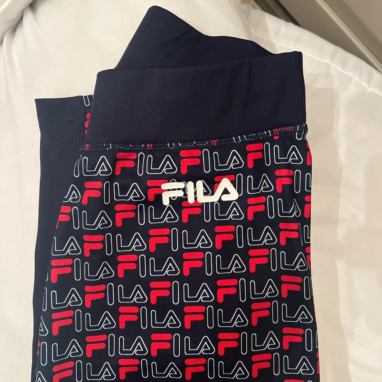Fila Women's Red and Blue Leggings | Depop