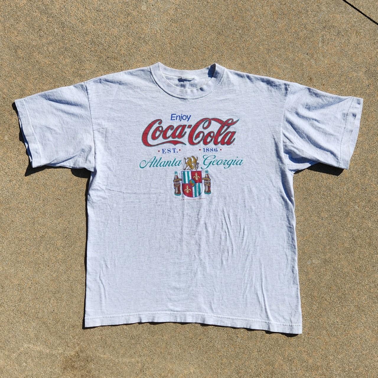 Vintage 1991 Coca-Cola Atlanta Georgia Grey Tshirt.... - Depop