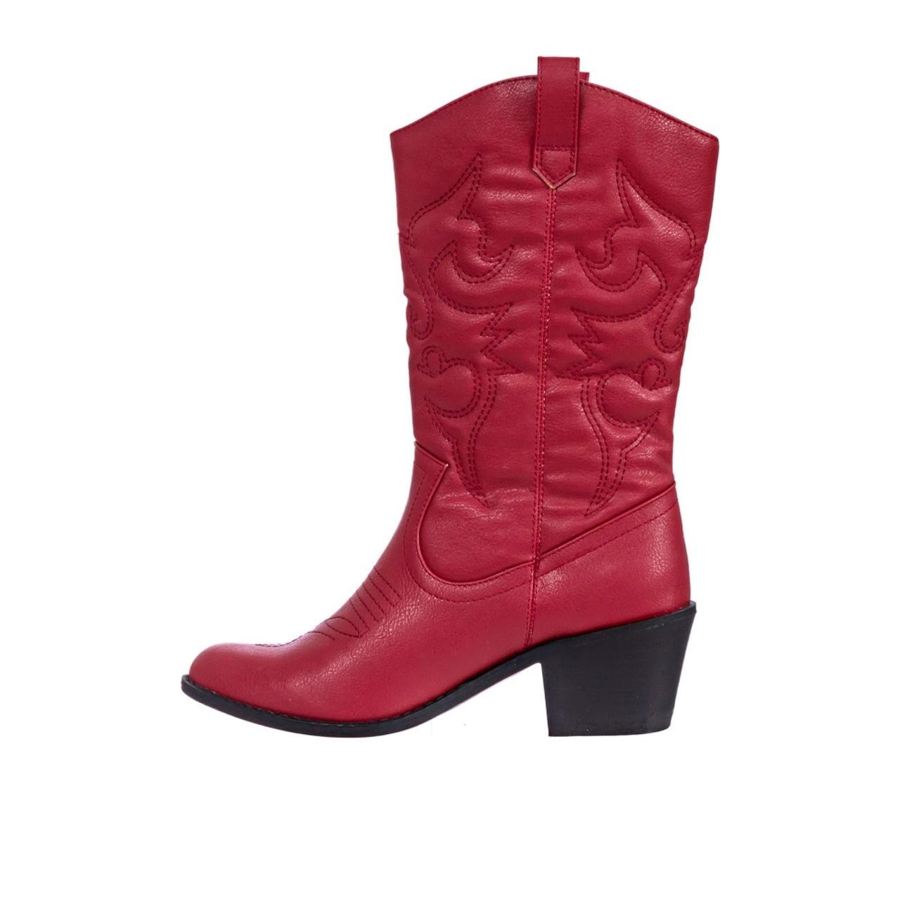 Faux Leather Red Cowboy boots Originally $50 - Depop