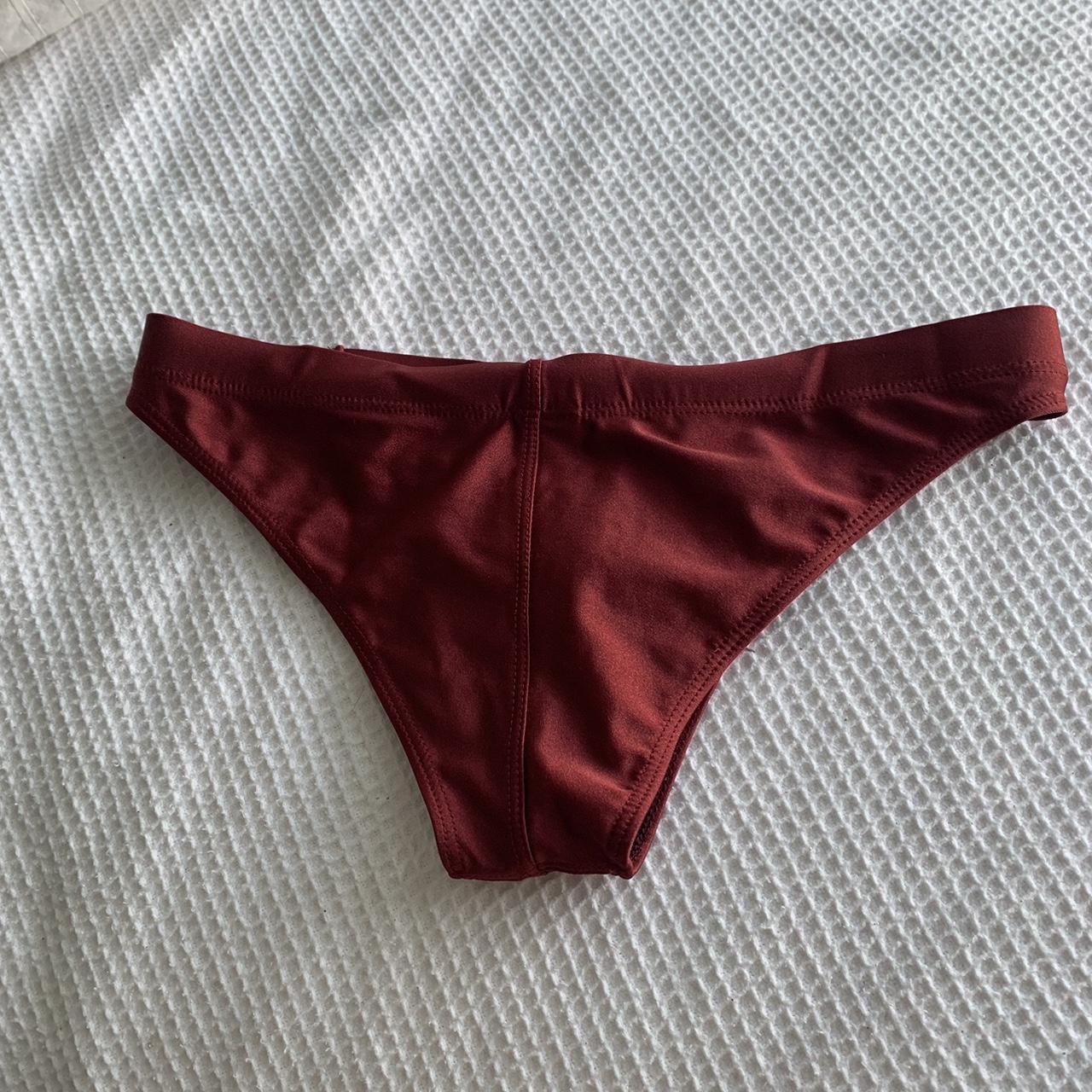 Rufskin “DICK” swim brief in burgundy w/ silver D... - Depop