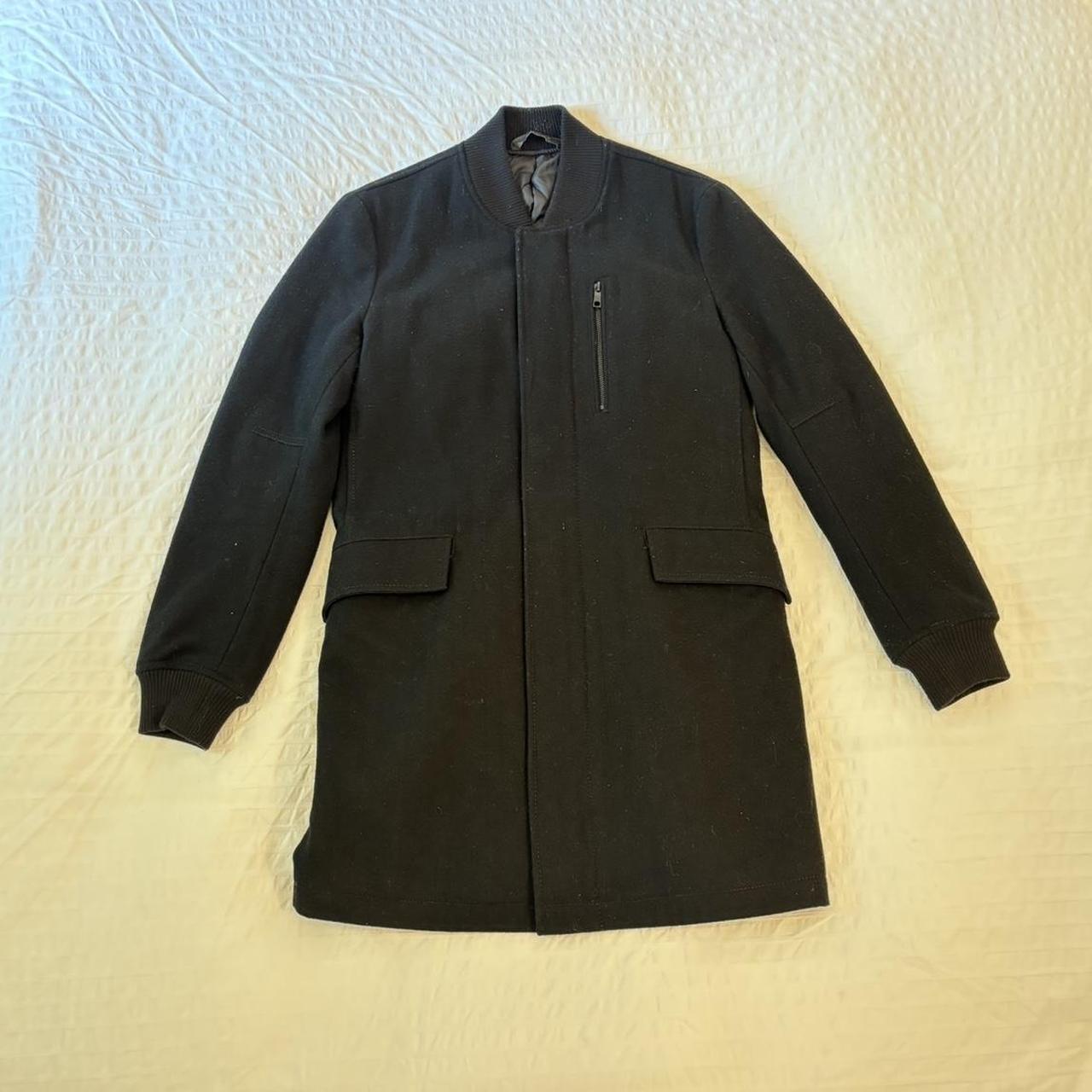 Zara black wool blend overcoat! Only worn once or... - Depop
