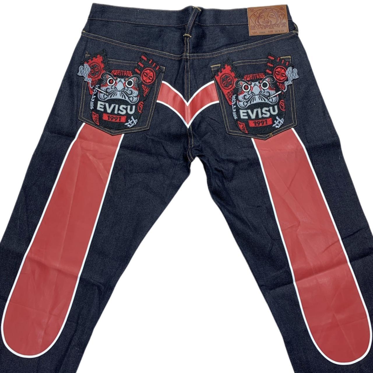 Authentic Evisu Red Daicock Japanese Selvedge Denim... - Depop