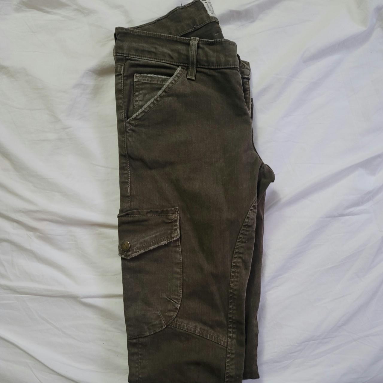 26" inch Distressed khaki green cargo skinny jeans... - Depop