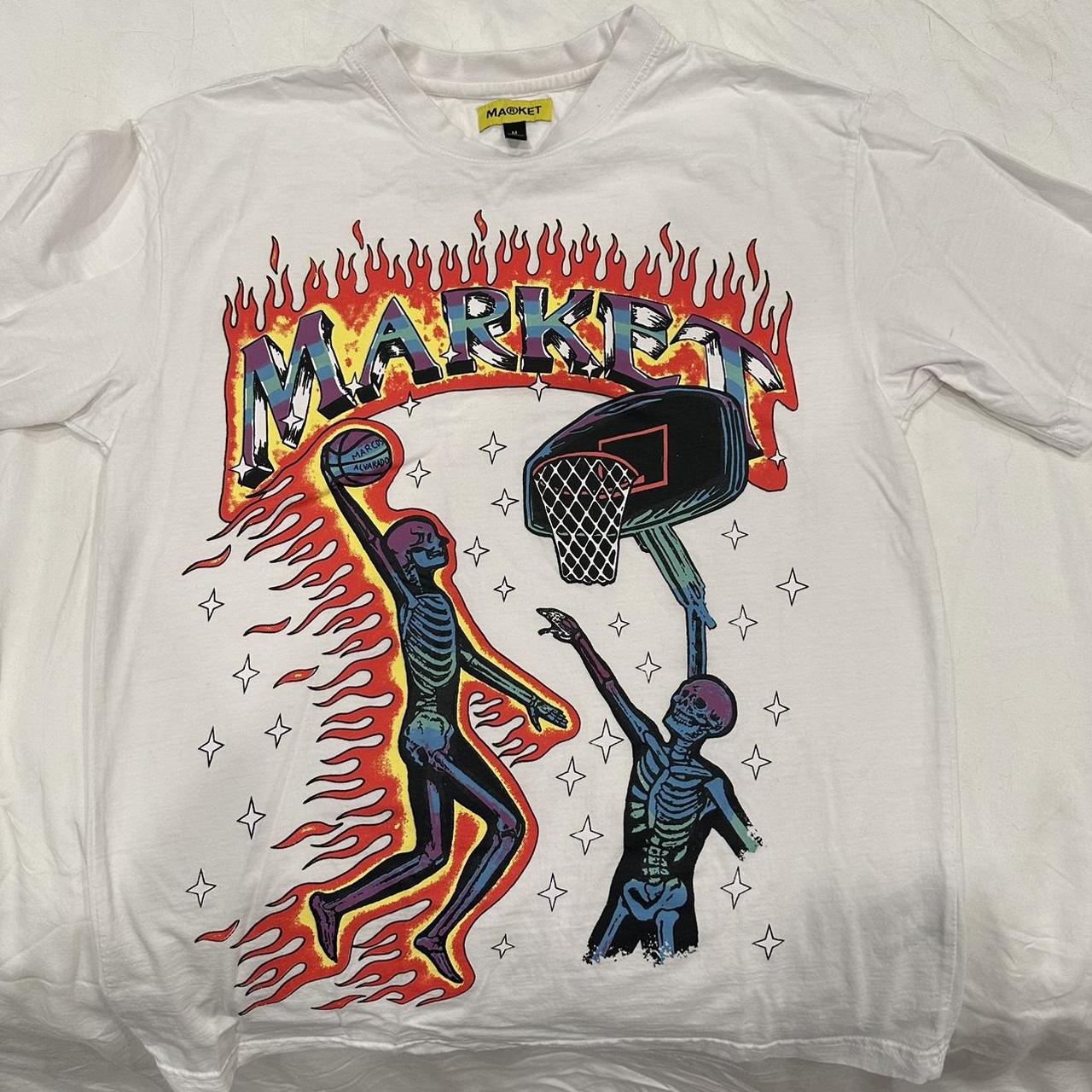 MARKET basketball t shirt Skeleton basketball... - Depop