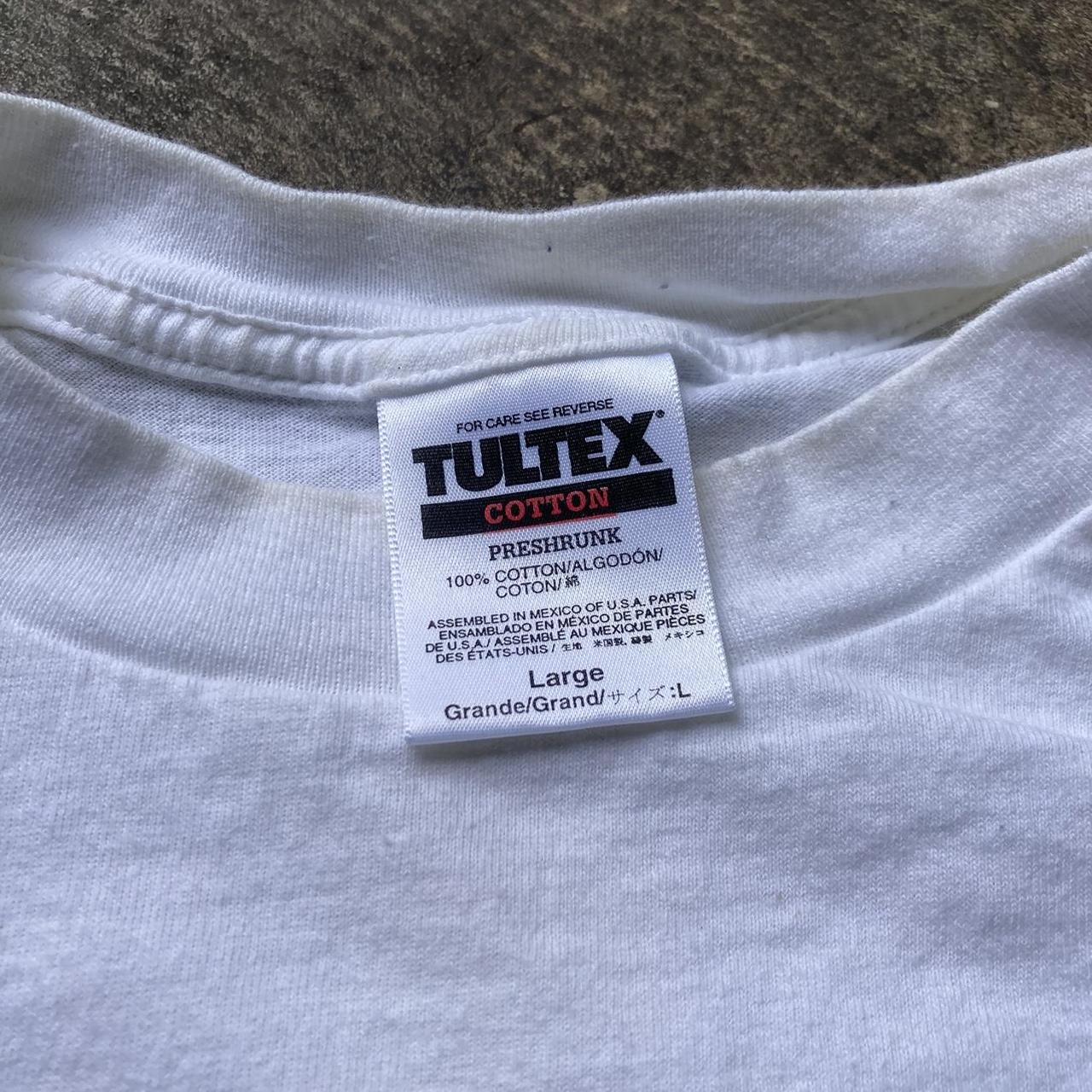 Tultex Men's White and Yellow T-shirt | Depop