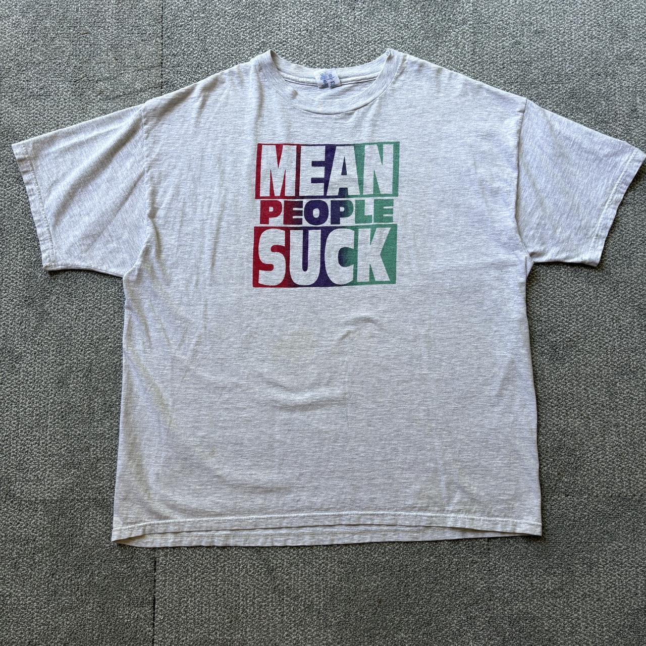 Vintage 90s Champion mean people suck T-shirt Size:... - Depop