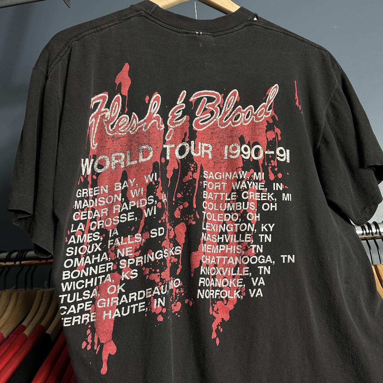 Vintage 90s Poison World Tour Single Stitch Band T... - Depop