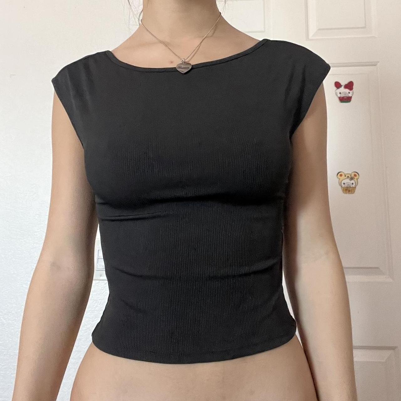 CIDER Black low back crop top Size S - #streetwear... - Depop