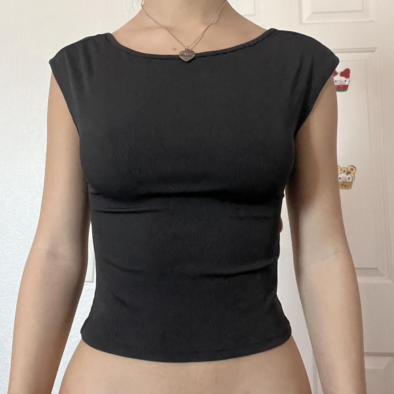 CIDER Black low back crop top Size S - #streetwear... - Depop