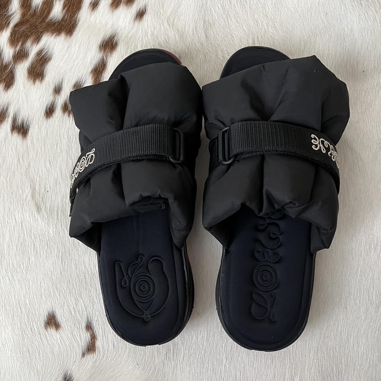 Authentic Loewe Men's Black Pleated Slide In Nylon,... - Depop