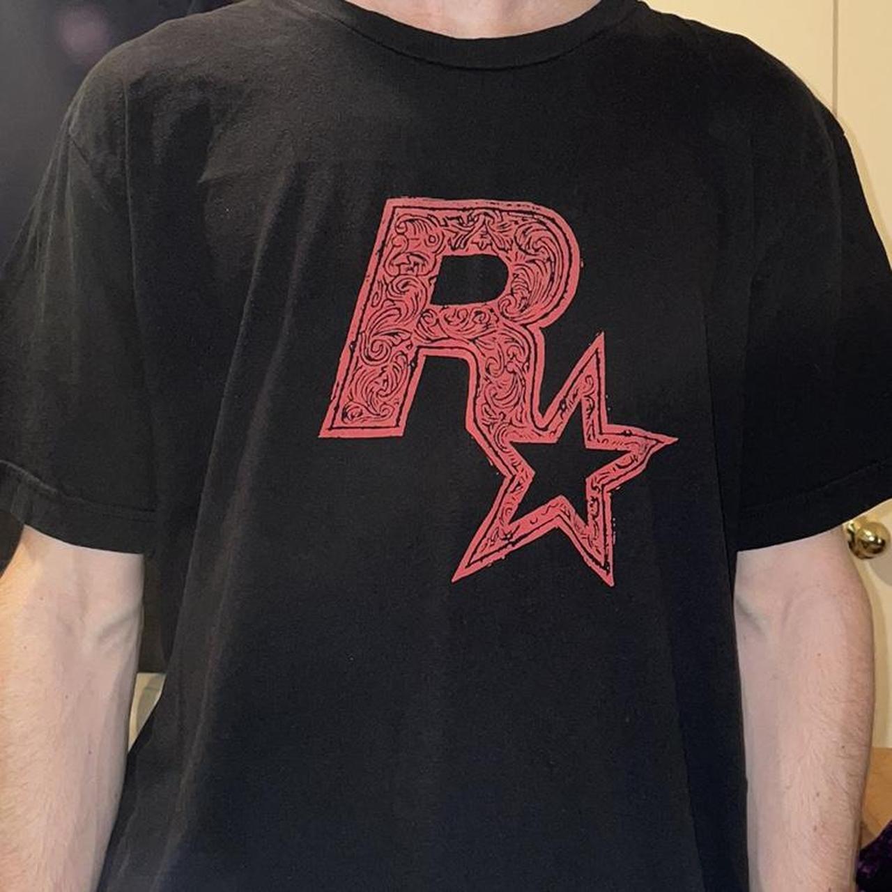 ROCKSTAR TEE / L / 8/10 black/red perfect fit,... - Depop