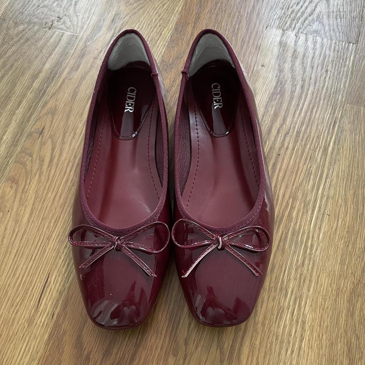 REPOP cherry wine burgundy ballet flats Soooo... - Depop