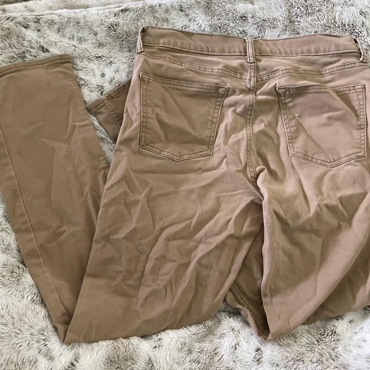 tan khakis 32x32 , slim fit, lightly used (bought... - Depop