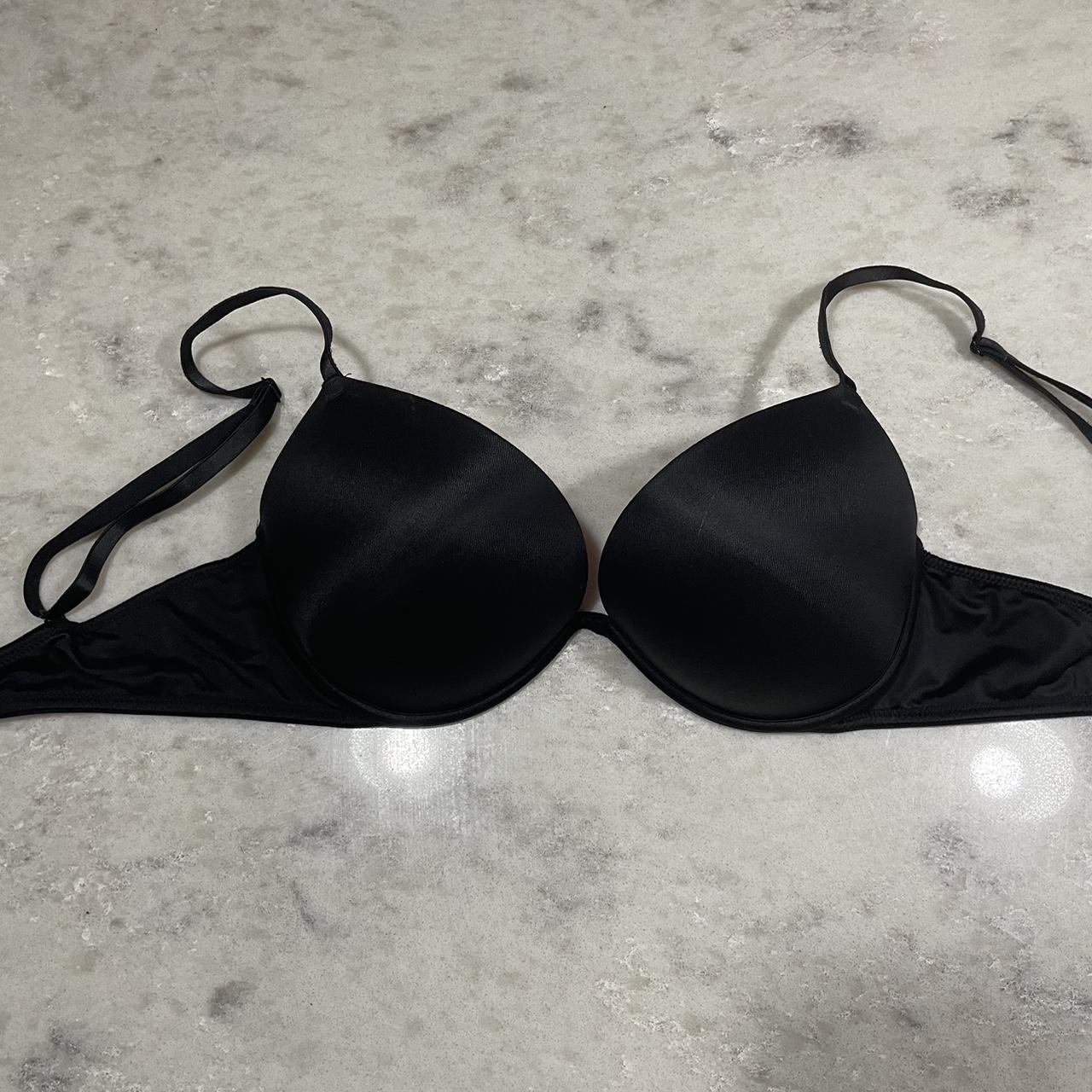 black 32D VS Pink bombshell bra #black #pushup... - Depop