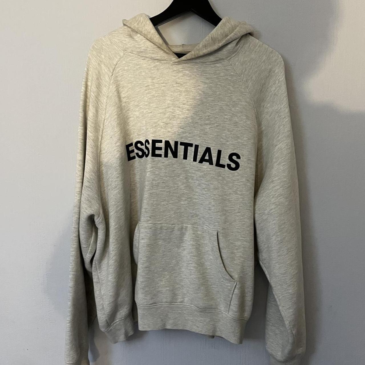 Essentials Pullover Hoodie Cream / Oatmeal Size... - Depop