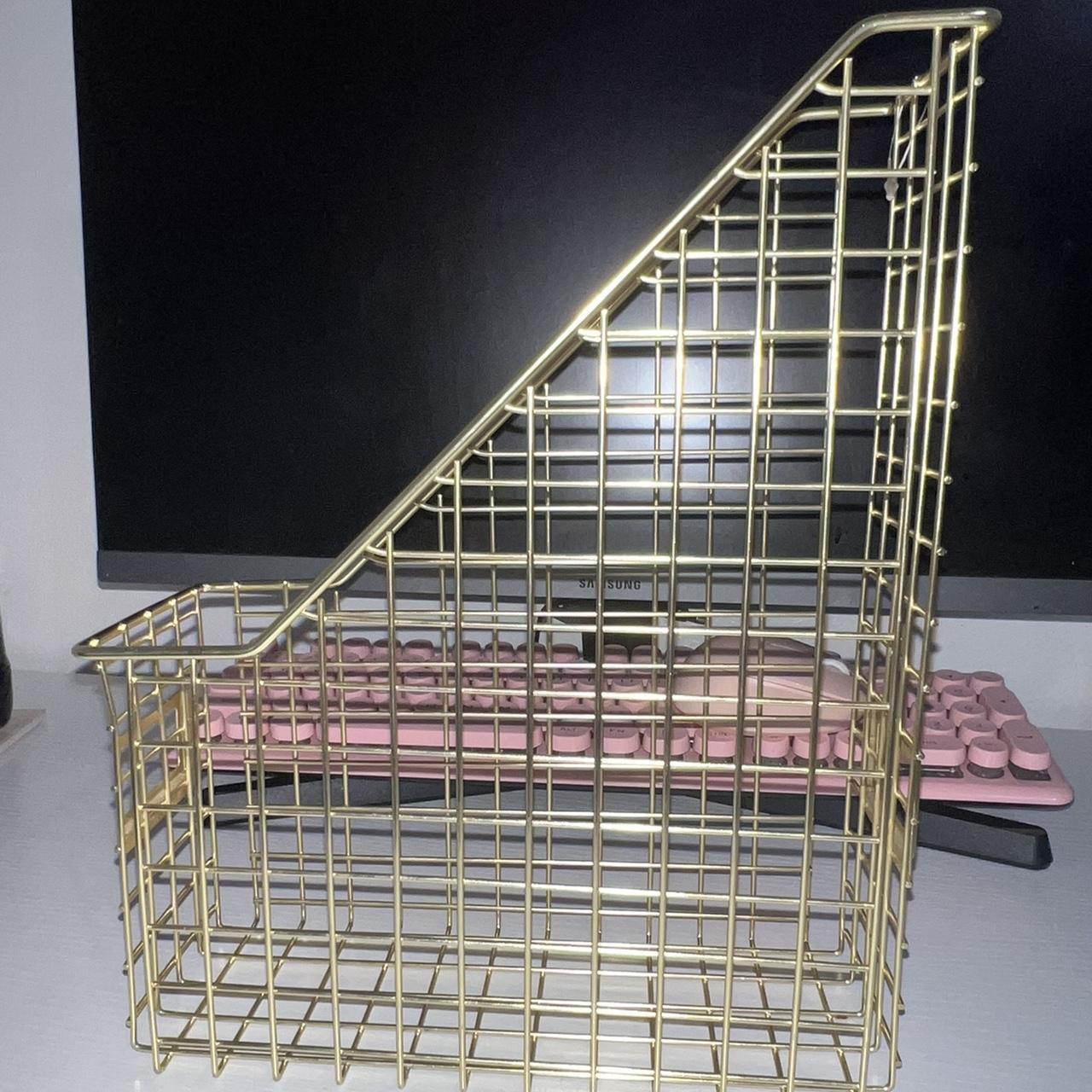 large gold aesthetic file holder - Depop