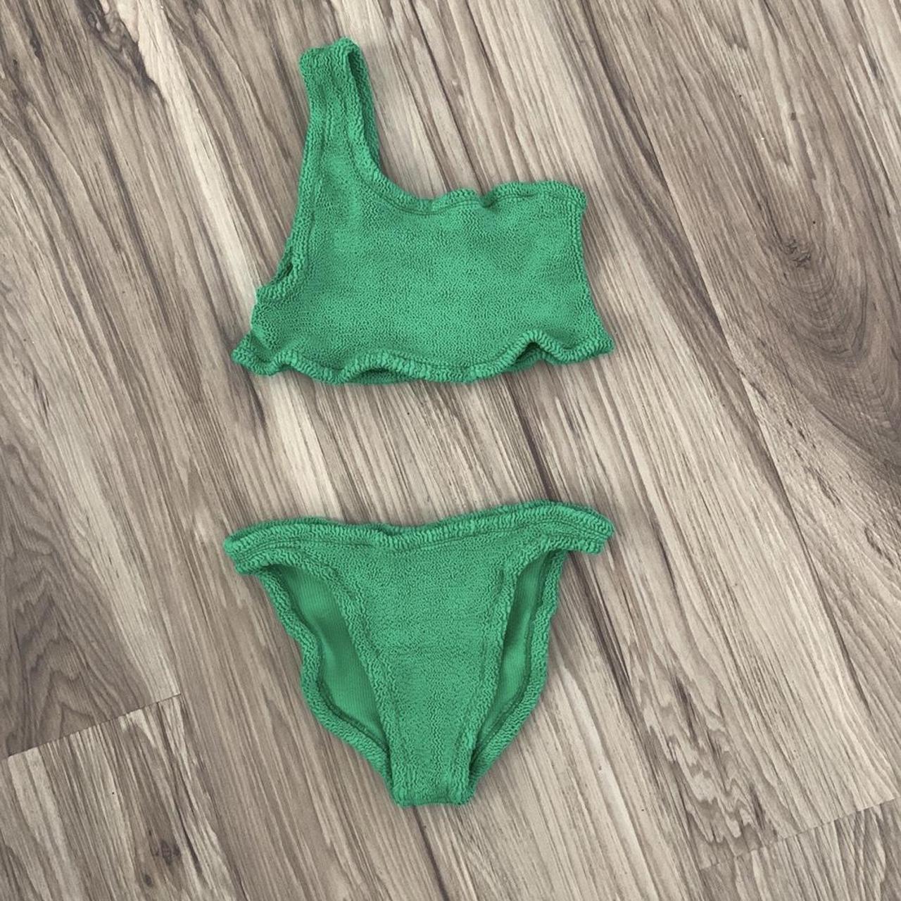 Nwt Hunza G Nancy Crinkle One Shoulder Bikini Set In Depop