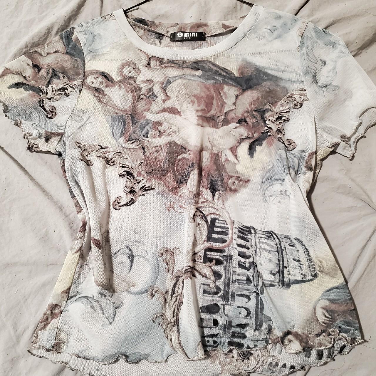 Sheer blue angelic top - Depop