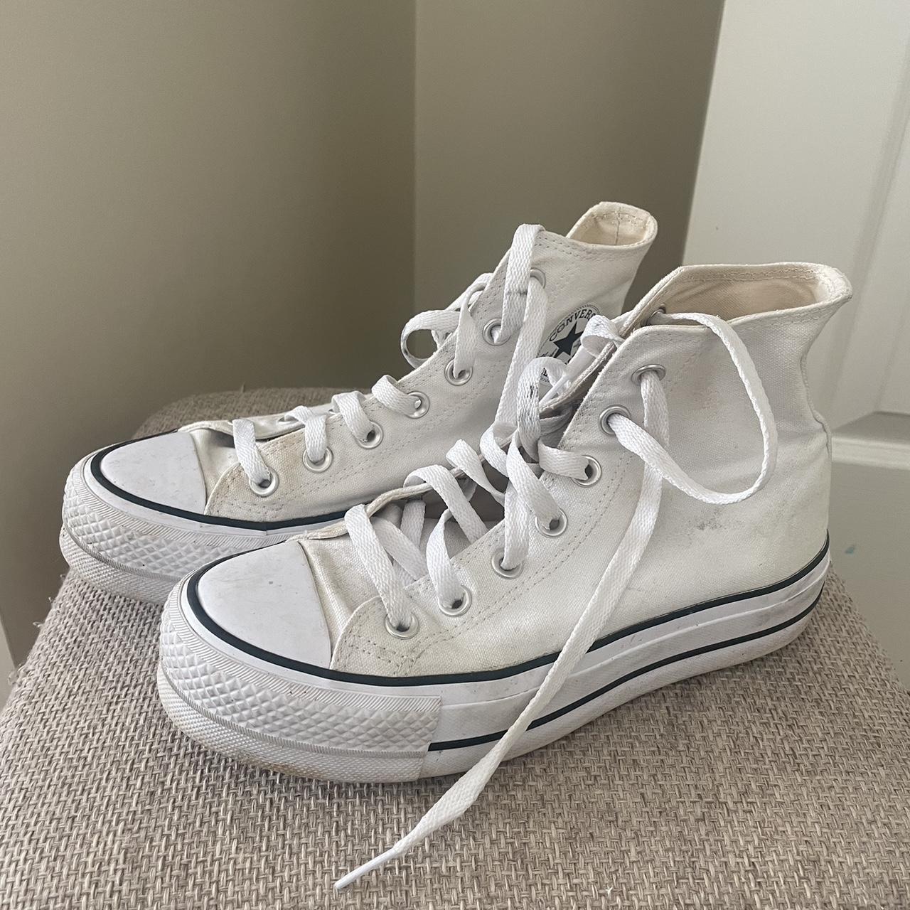 white platform converse. good condition, could just... - Depop
