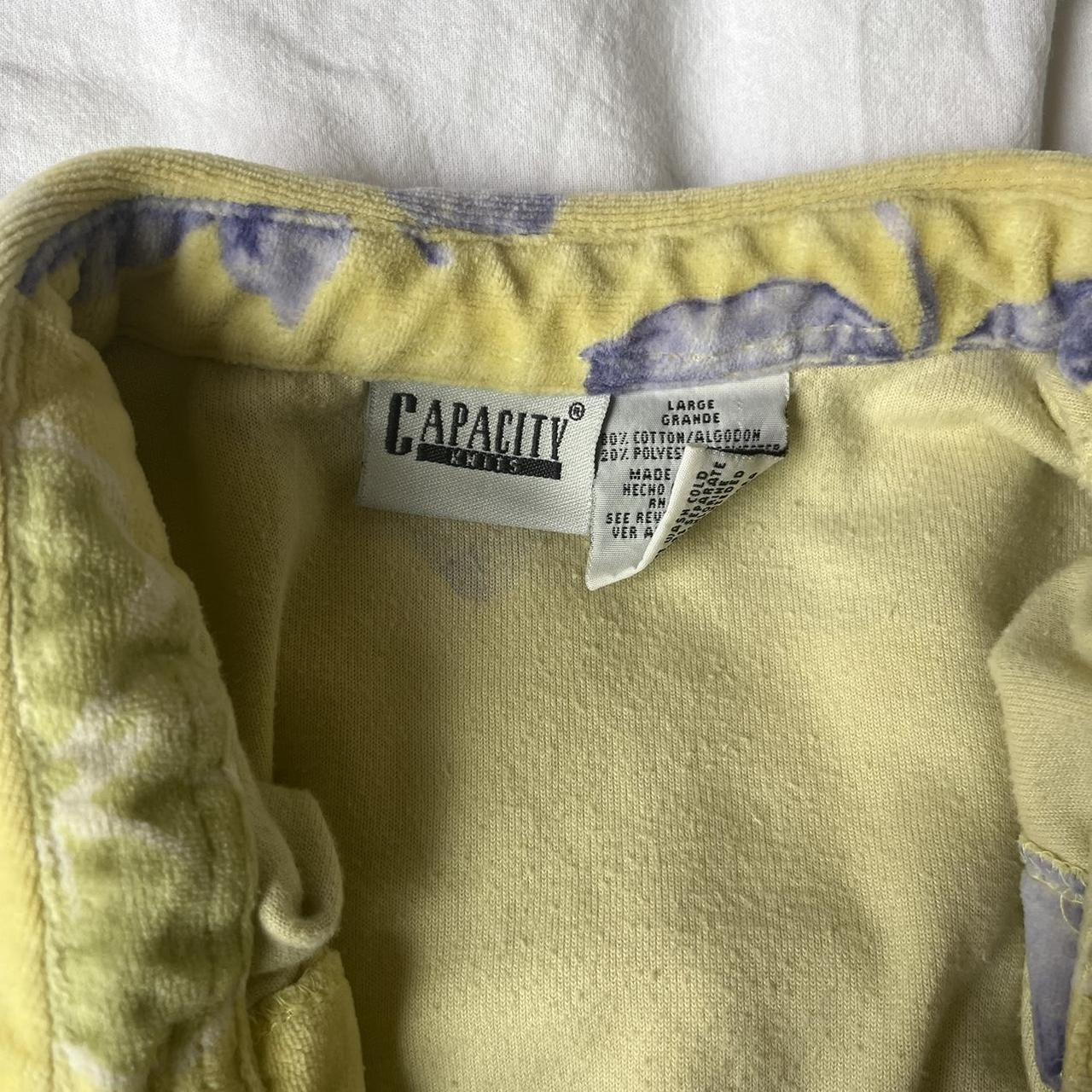 yellow collared button up top/jacket with lilac... - Depop