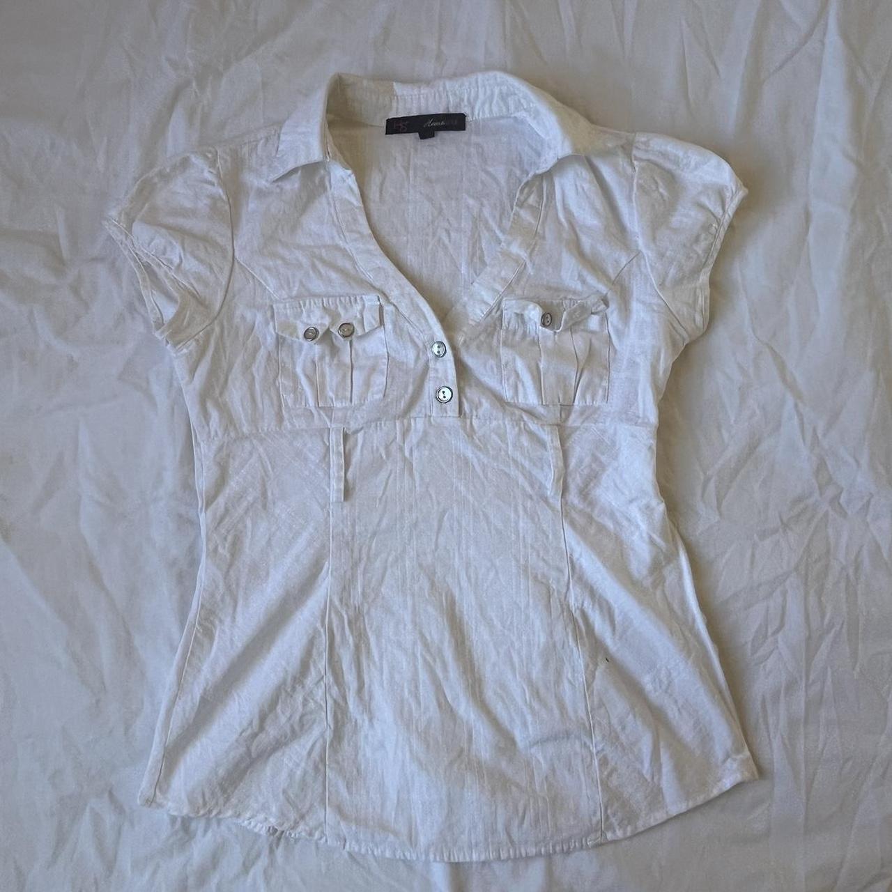 office siren structured henley top pit to pit 16”... - Depop