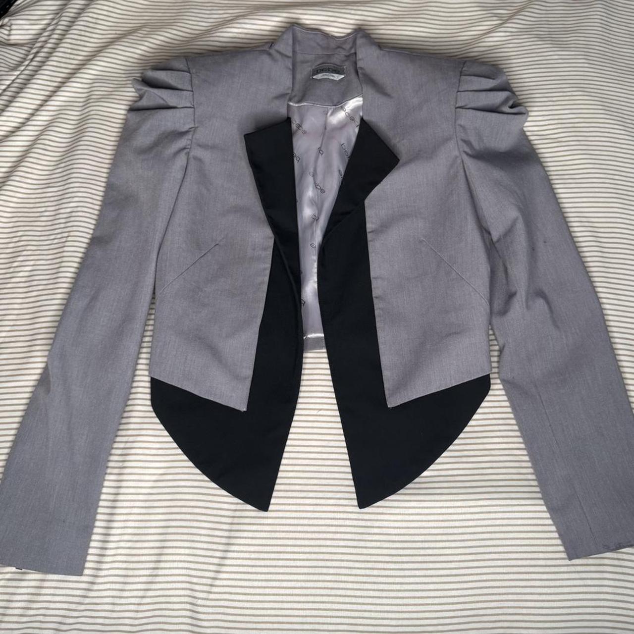 Oversized Vintage Bebe Blazer! Greyish blazer with... - Depop
