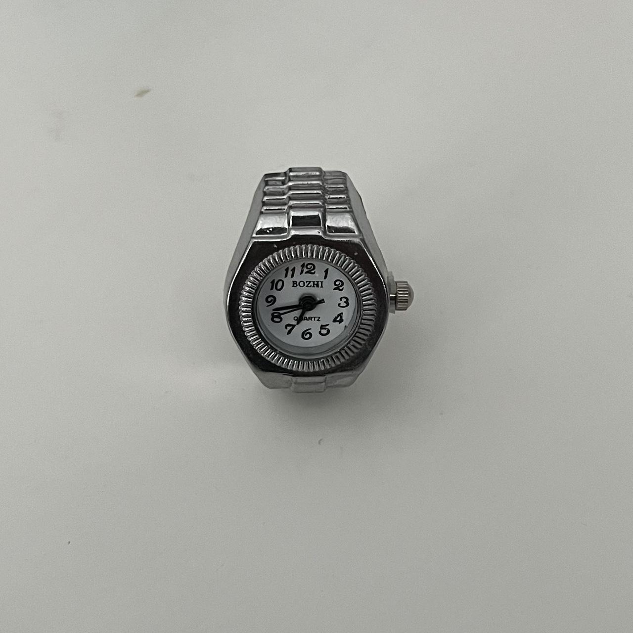 Silver watch ring with adjustable band #jewellery #y2k - Depop