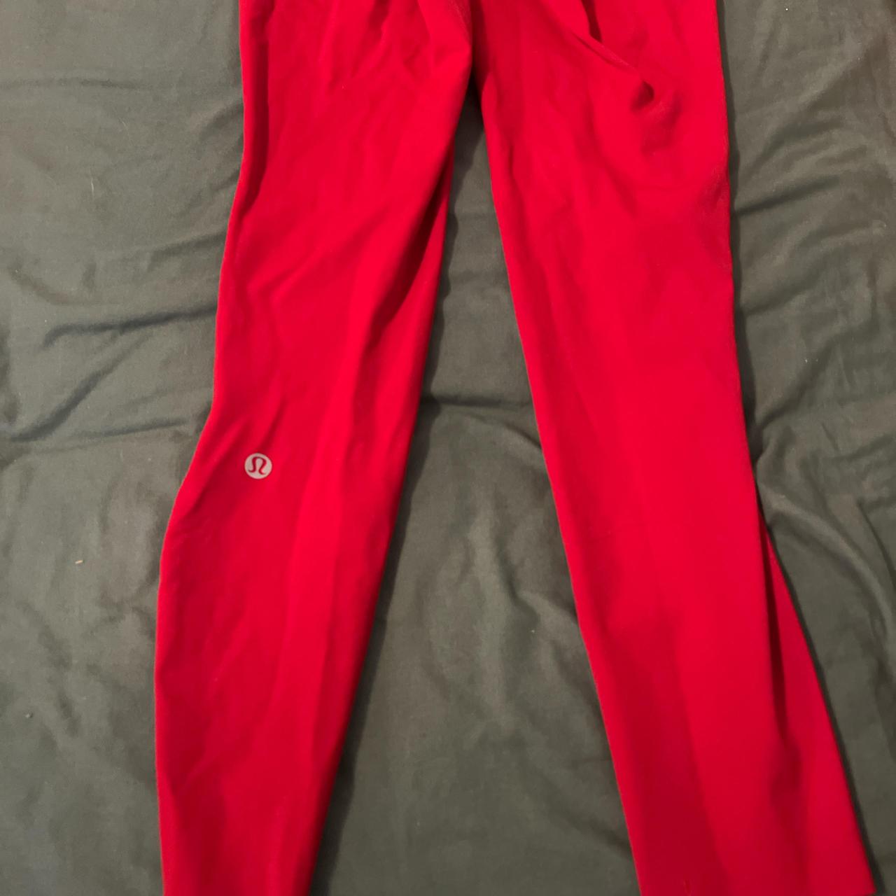 Lululemon red set Sports bra & 7/8 leggings Us size... - Depop