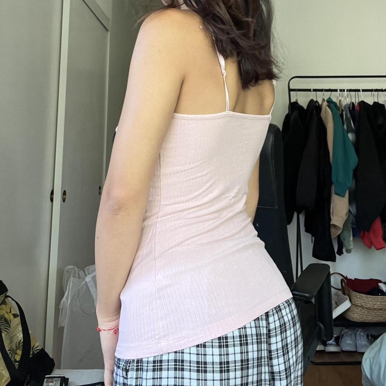 light pink cami perfect for a y2k inspired fit or... - Depop