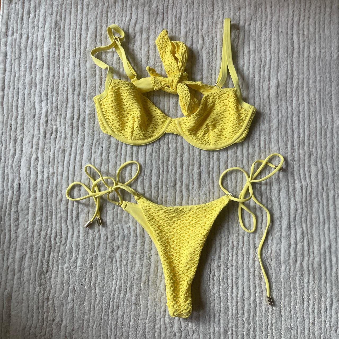 Monday Swim Yellow Bikini & Matching Sarong - Depop