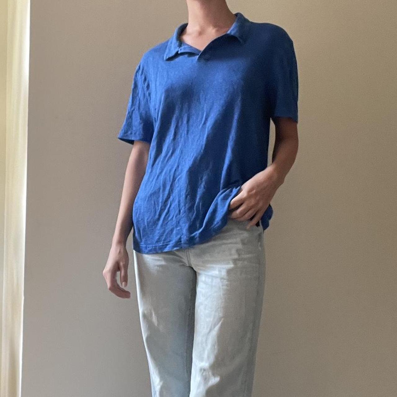 COS Blue Collared Shirt #work #school #college... - Depop