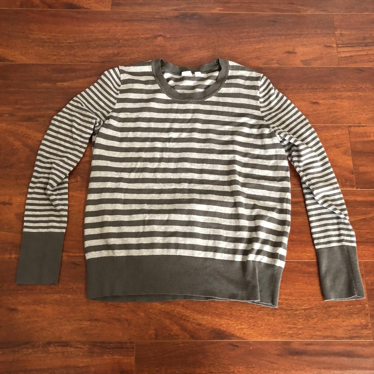 grey gap striped sweater size small #coquette... - Depop