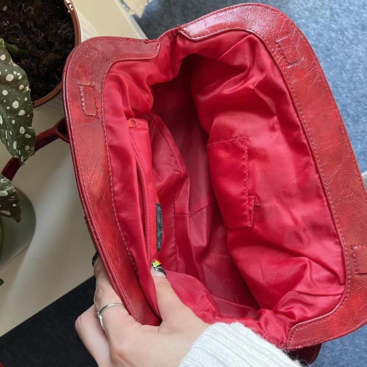 Super cute perfect deep red vintage handbag Buckle... - Depop