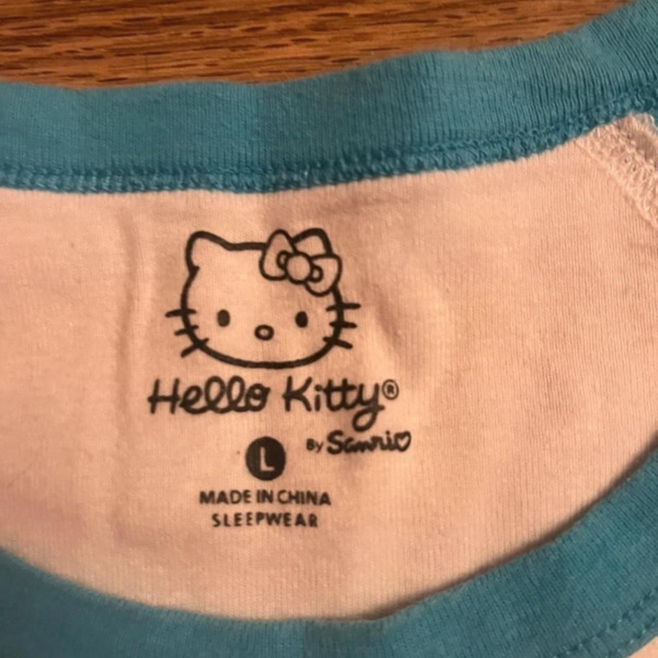 Hello kitty Graphic Blue Baseball Baby Tee Shirt... - Depop