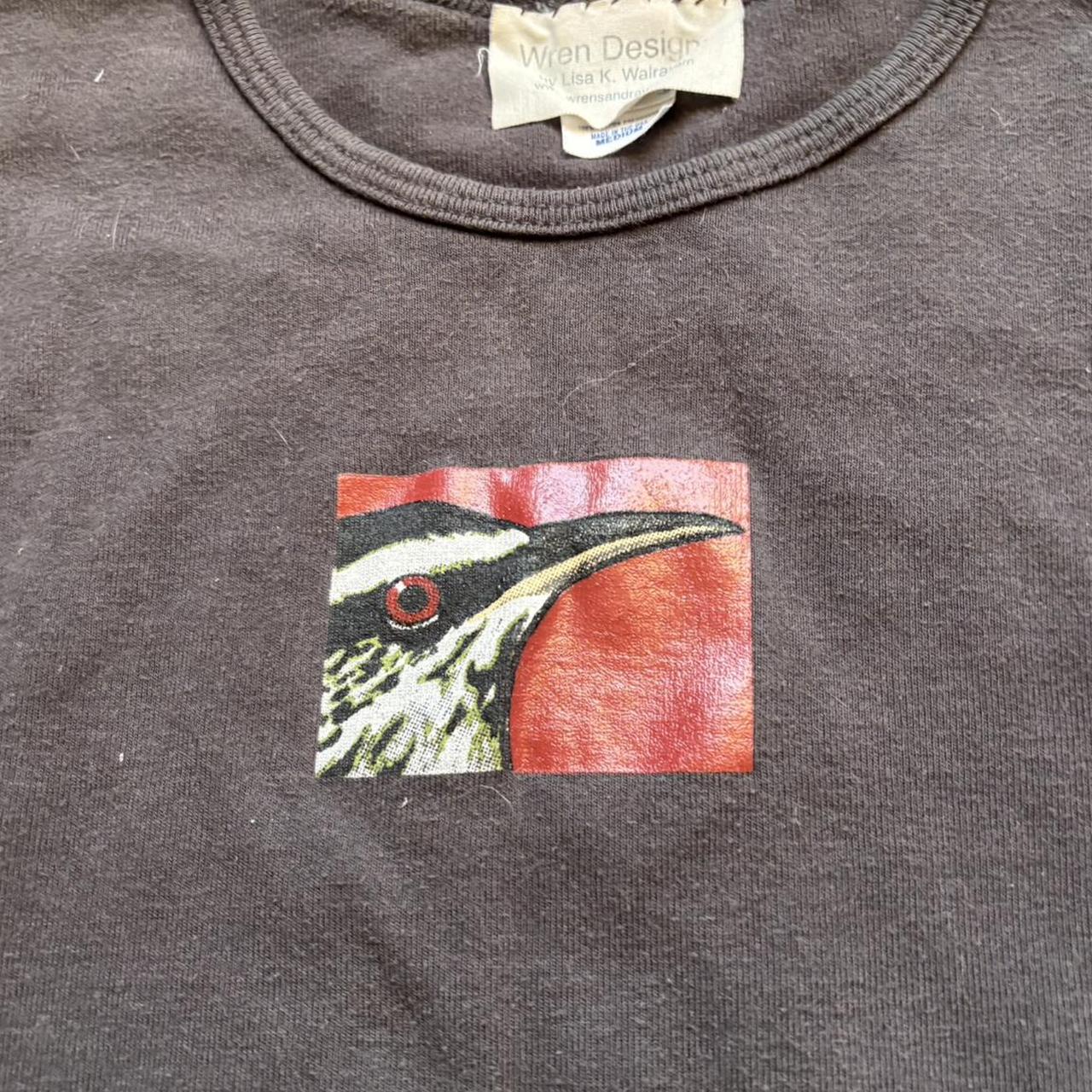 Wren Designs Y2k Bird Brown Art Graphic Funky Nature... | Depop