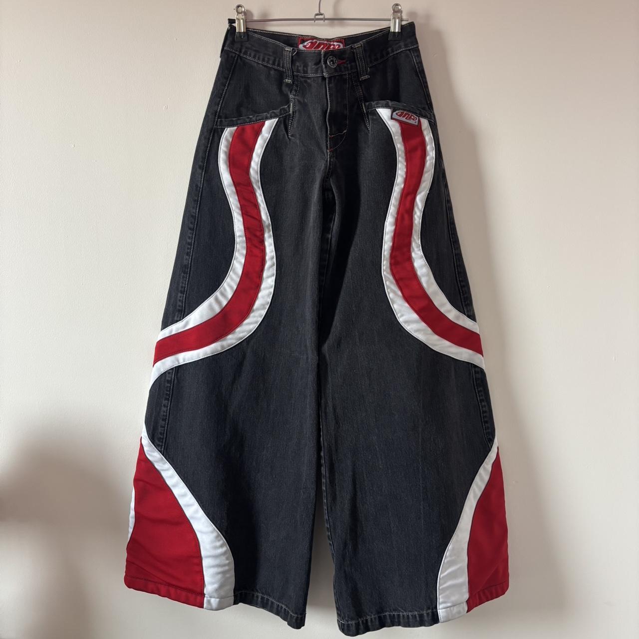 hypnotix black and red vintage JNCO jeans, wide leg... | Depop