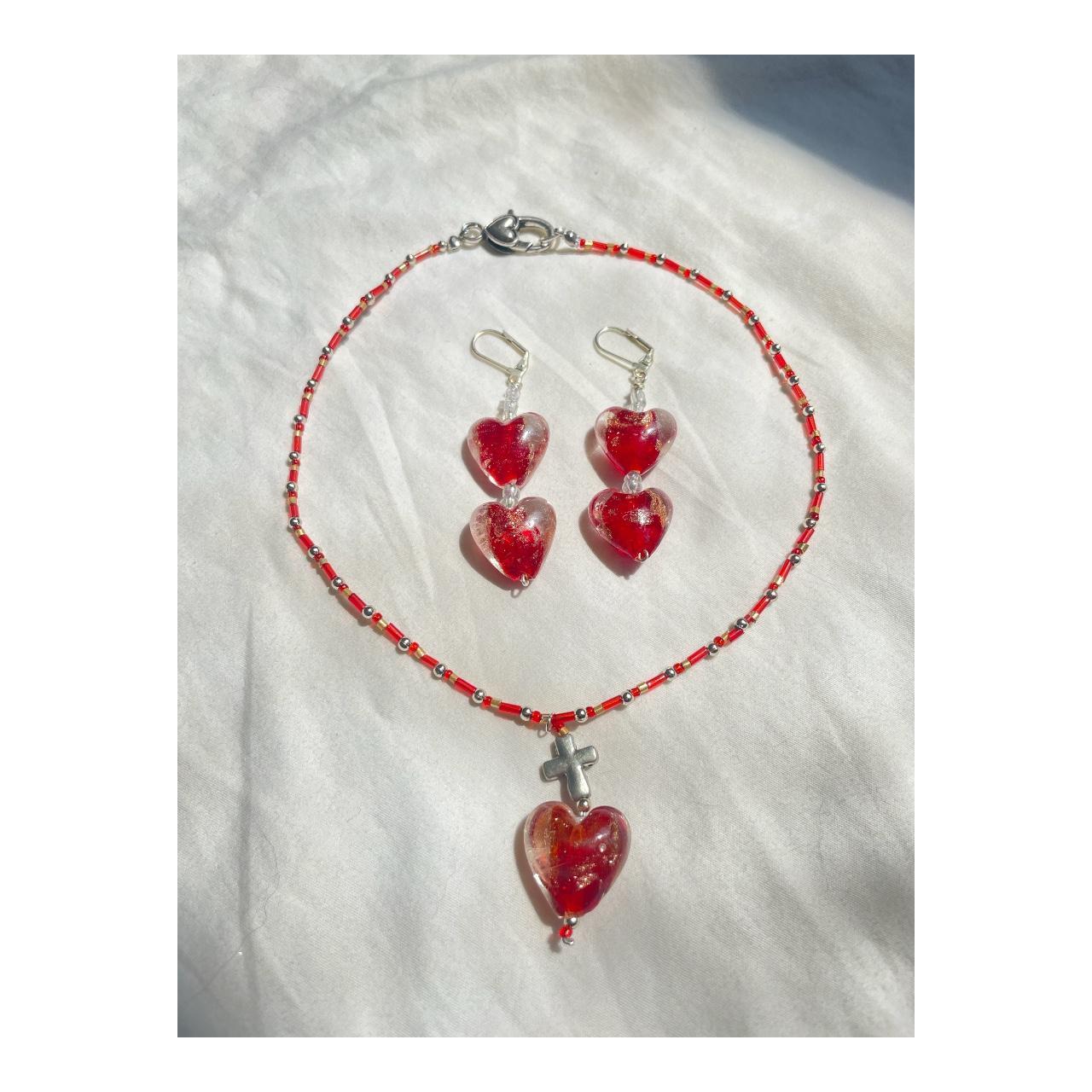 The Handmade Bleeding Sacred Heart Necklace by... - Depop