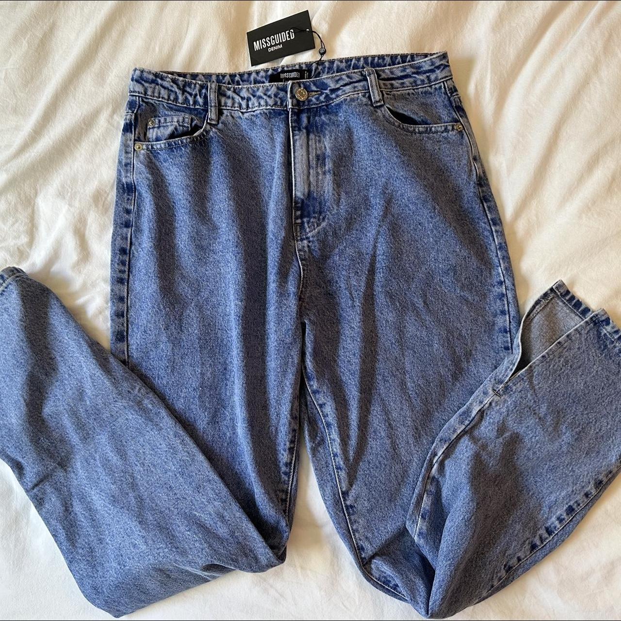 Missguided high rise blue jeans Boot flare with... - Depop