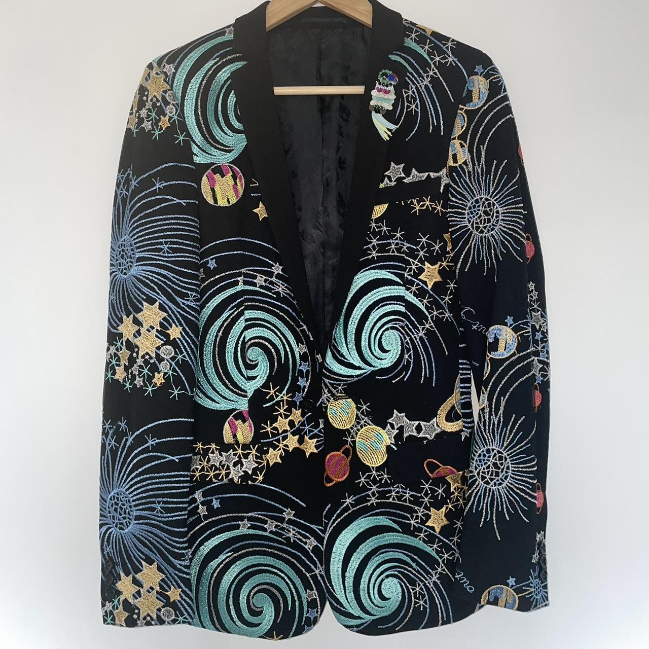 ASOS Space Embroidered Suit Jacket & Cropped... - Depop