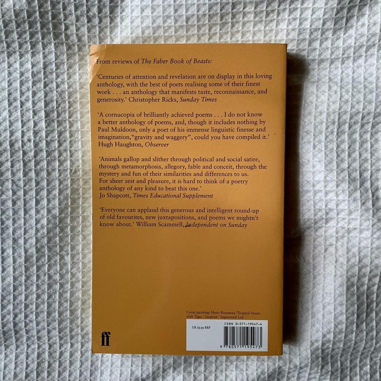 THE FABER BOOK OF BEASTS edited by PAUL MULDOON •... - Depop