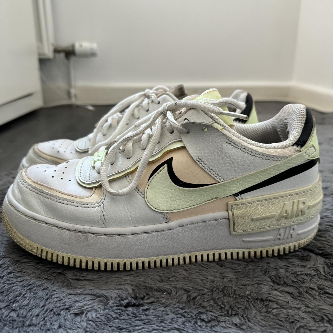 Nike air force shadows in lime, peach, white and... - Depop