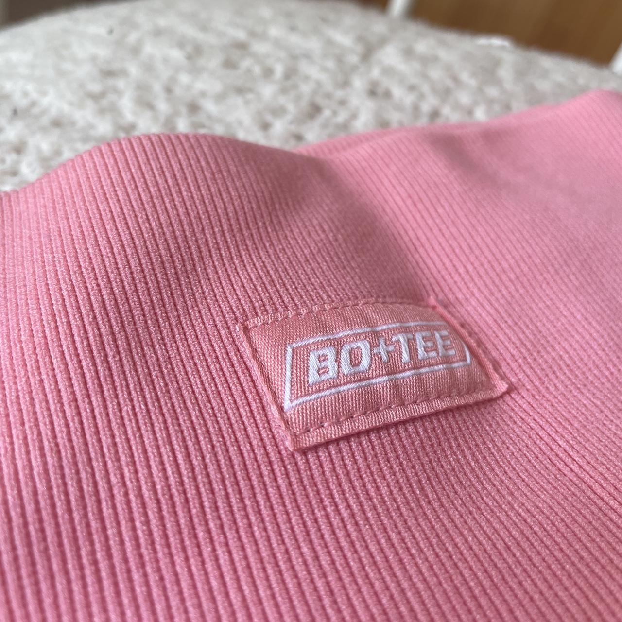 pink bo and tee gym set! Leggings and sports bra... - Depop