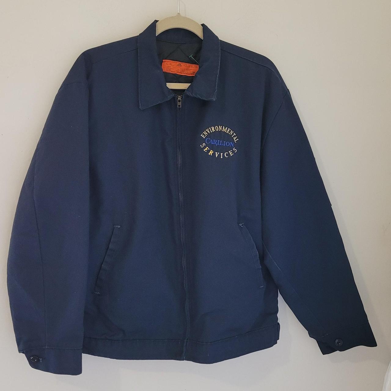 Vintage Navy Blue Red Kap blue zip up workers jacket... - Depop