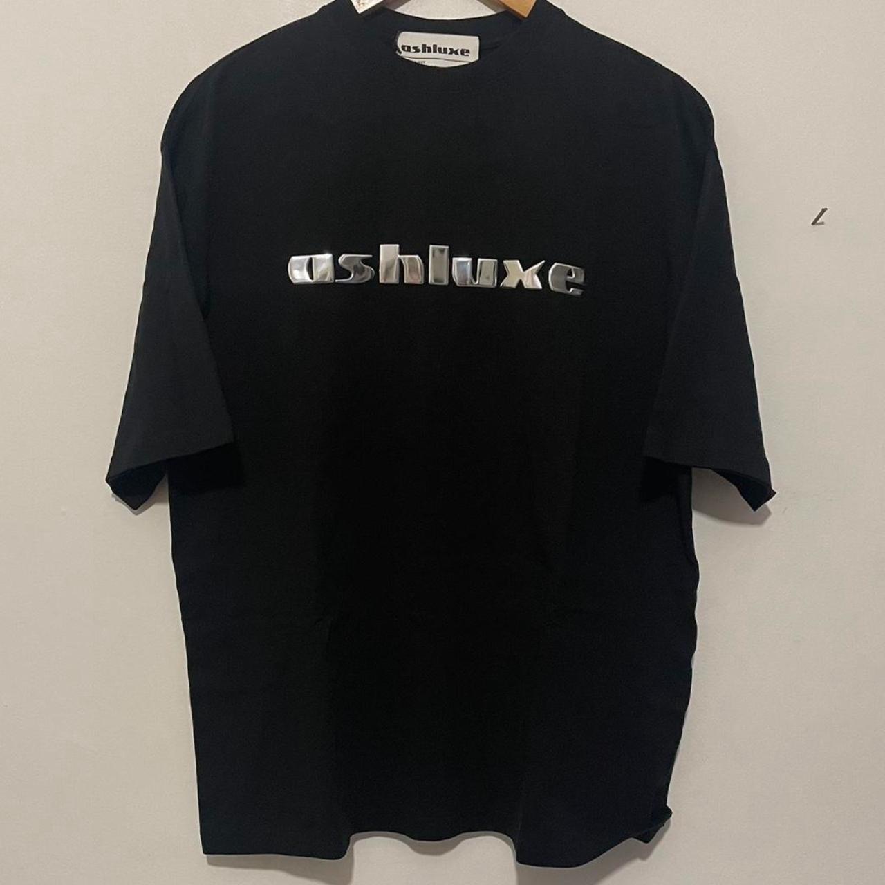 Ashluxe Chrome Logo T-Shirt, Black, Medium, Brand... - Depop