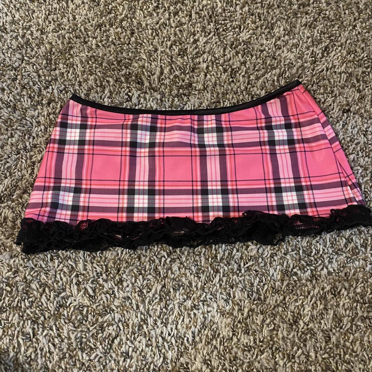 Pink Plaid Mini Skirt So Cute 2000s Brand Depop