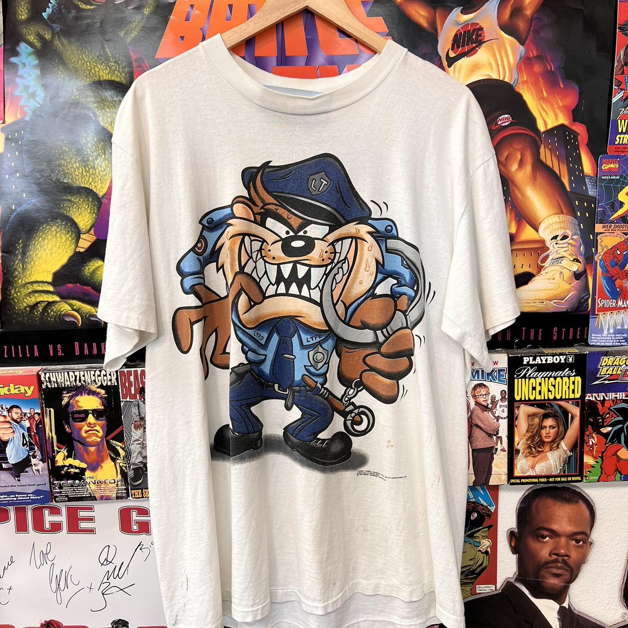 1994 looney tunes police Taz tee Size XXL Dated... - Depop