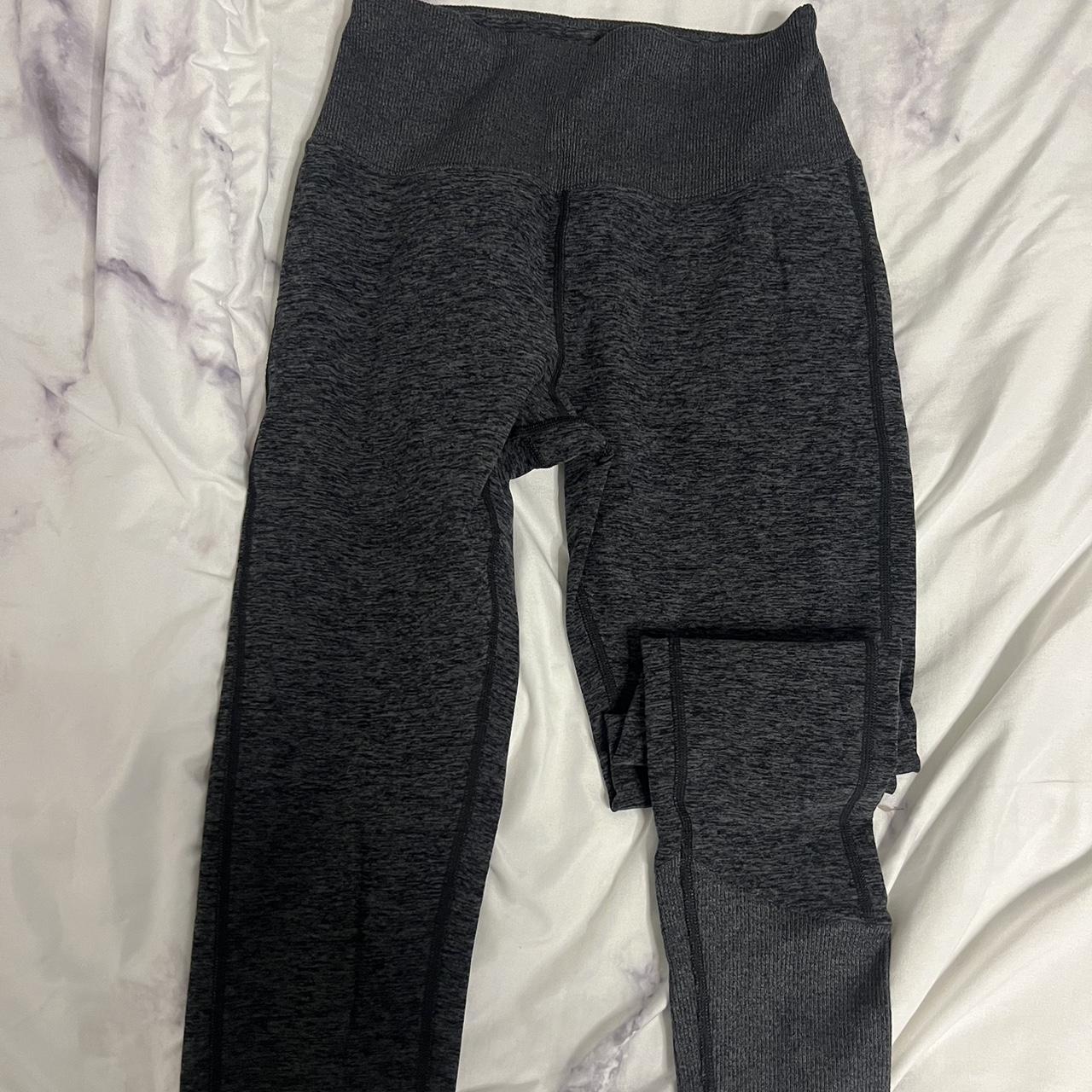 alo dark grey design leggings size M super soft... - Depop